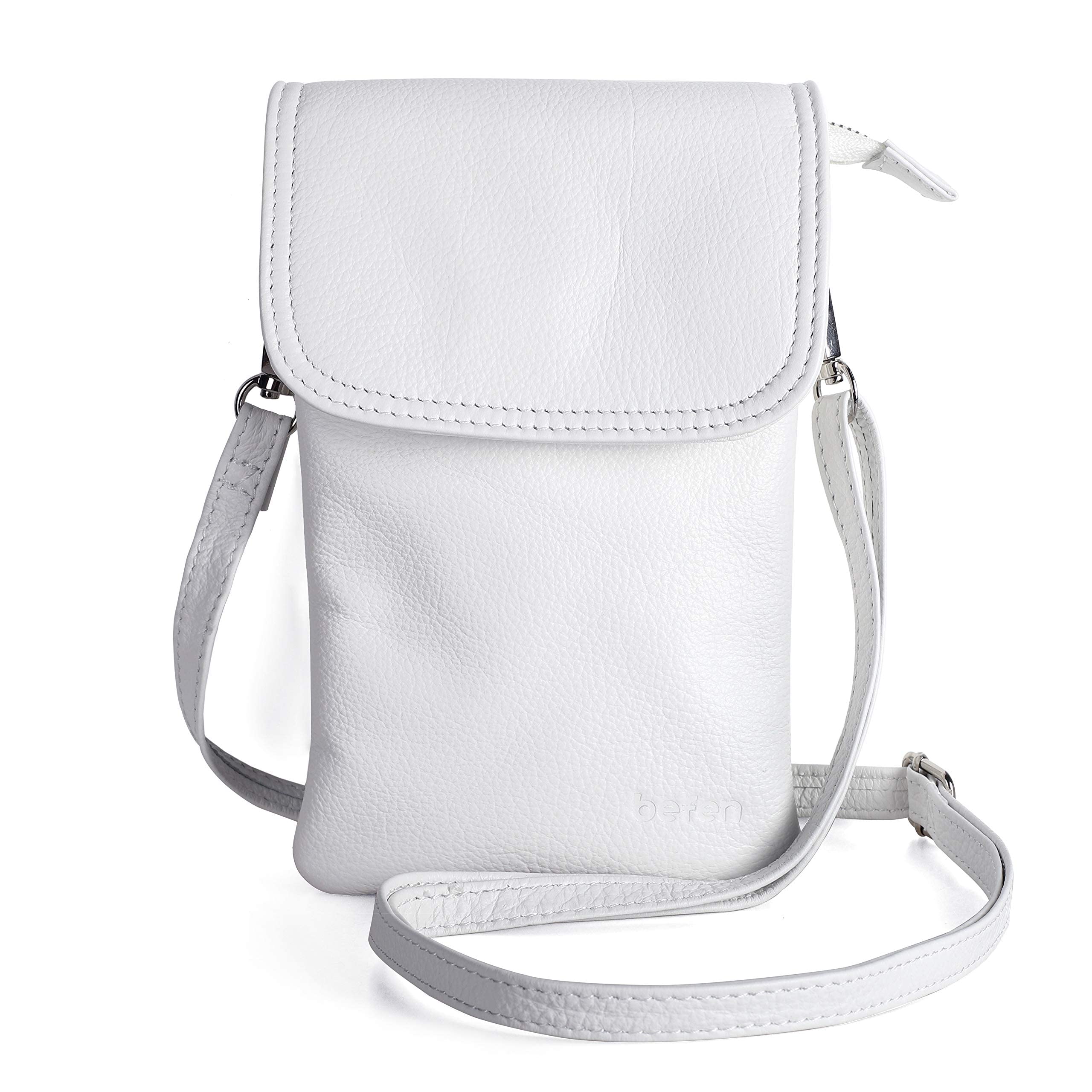 befen White Small Wristlet Crossbody Clutch Purse with White Cell Phone Crossbody Bags for Women