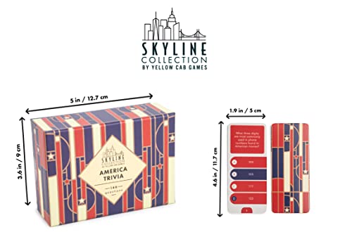Yellow Cab Games - America Trivia, 140 Question Cards - Game Night Entertainment for Families & Friends, 2+ Players - Test Your Knowledge with Our Unique Skyline Collection Trivia Sets