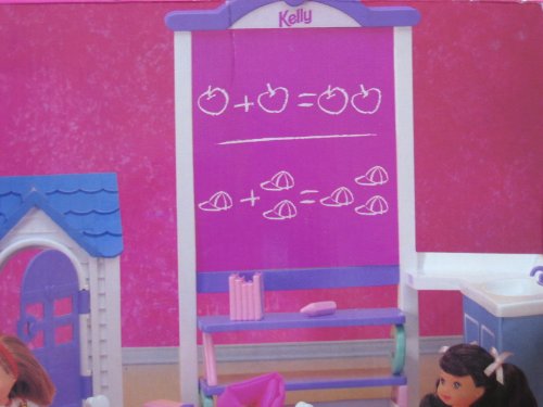 Barbie KELLY Nursery School Playset w Blackboard, Sink Unit, Train & MORE! (1996 Arcotoys, Mattel)
