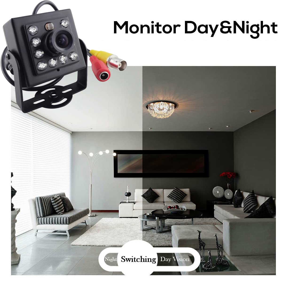 Qcwox HD 1/3 Super CCD 1000TVL 3.6mm 10pcs IR LEDs Mini CCTV Security Camera Surveillance