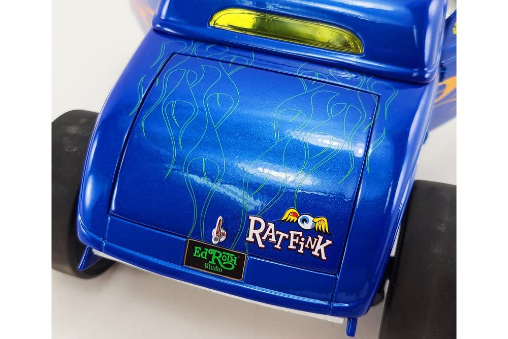 ModelToyCars 1934 Rat Fink Hot Rod Blown Altered Coupe, Blue - Acme 18965 - 1/18 Scale Diecast Model Toy Car