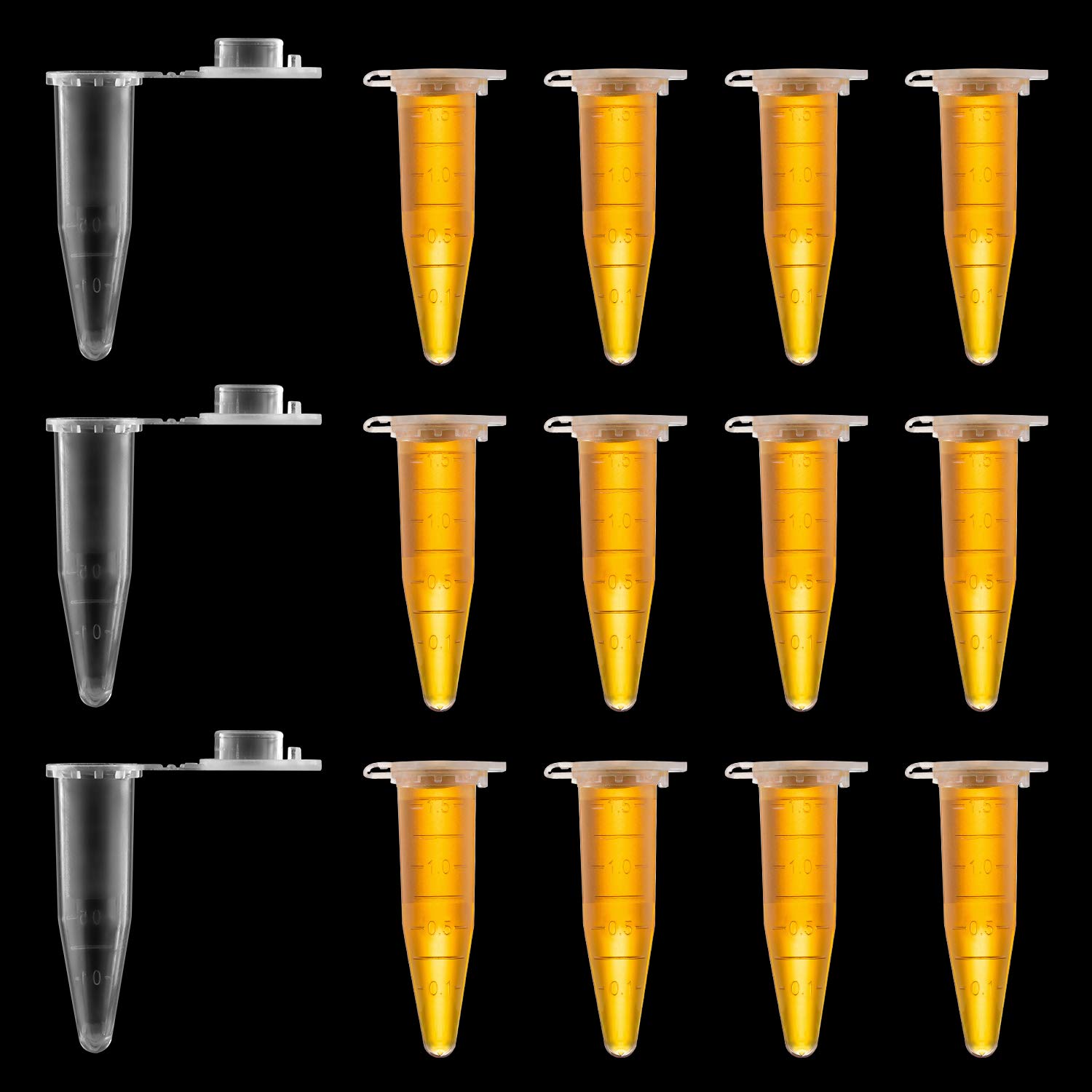 Ackers Science 500Pcs 1.5ml Polypropylene Graduated Microcentrifuge Tubes with Snap Cap,Natural