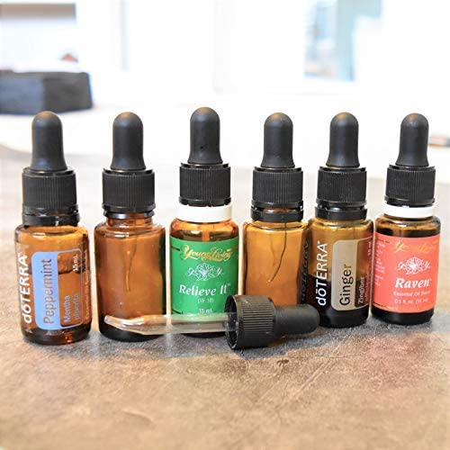 Dropper Tops for 15ml Essential Oil Bottles β Bent Tip Glass Eye Droppers, Fit doTERRA Young Living Aura Cacia Plant Therapy Revive β 12 Pack