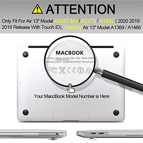 MAITTAO MacBook Air 13 Inch Case 2020 2019 2018 Release Model A1932 A2179 A2337 M1, Durable Hard Case Cover with Laptop Sleeve & Keyboard Cover for Mac Air 13.3 with Retina Touch ID, Marble Blue