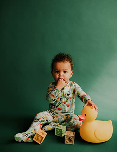 Jade&Kai Bamboo Footie Pajamas | Naptime n' Noodles | Soft and Stretchy | Gentle on Skin | Zipper Closure | Multiple Sizes (0-3mo)