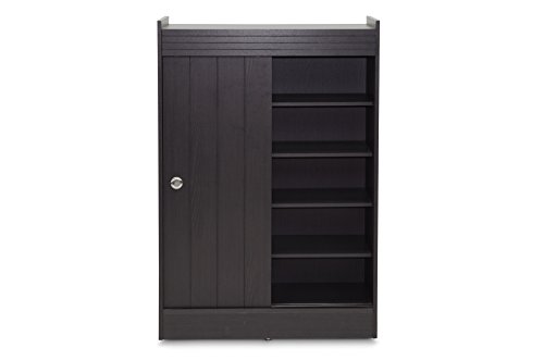 Baxton Studio Shoe-Rack Cabinet, Espresso