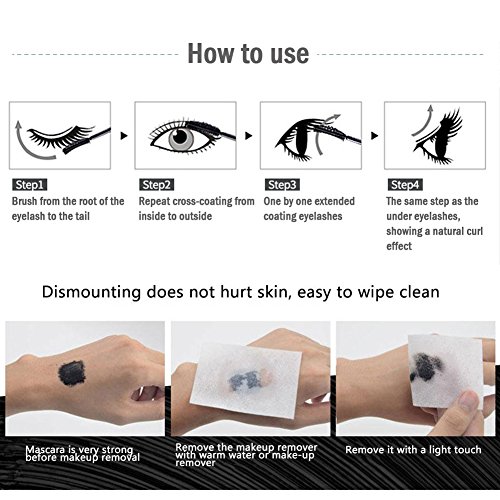 Mascara Lash 4D Mascara Waterproof Fiber Mascara Liquid Lash Mascara Thick Eyelash Long Lasting Smudge-Proof with 360 Degrees Spiral Brush(1 PCS)