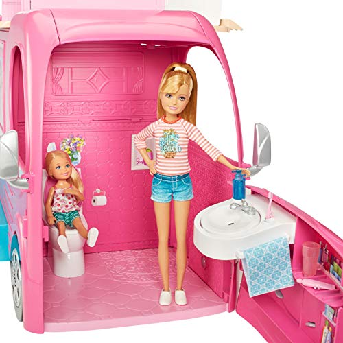 Barbie Pop-Up Camper Transforms into 3-Story Play Set with Pool!
