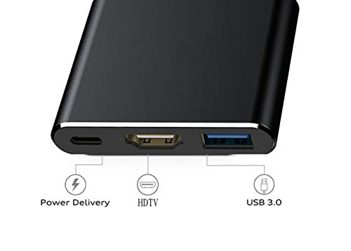 XUNMAIFHB Portable Docking Station,USB 3.1 to HDMI Type-C to HDMI+3.0 HUB HD Cable with Power Supply Power Delivery+HDTV+USB 3.0 Fast Transmission