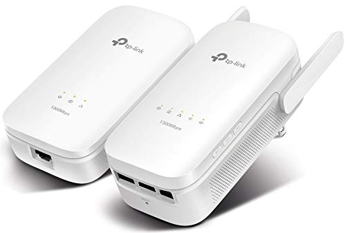 TP-Link AV1300 Powerline WiFi Extender - AC1350 Dual Band WiFi, Gigabit Port, Noise Suppression Design, Plug&Play, Power Saving(TL-WPA8630 KIT) (Renewed)