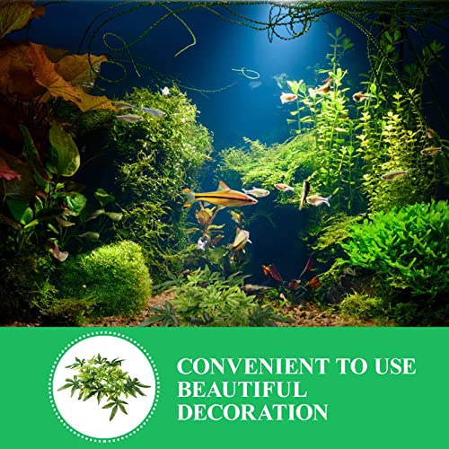 balacoo Aquarium Reptile Plants Artificial Plastic Leaves Hanging Silk Terrarium Plant with Suction Cups,Simulation Landscape Decorations for Bearded Dragons,Lizards,Geckos,Snake