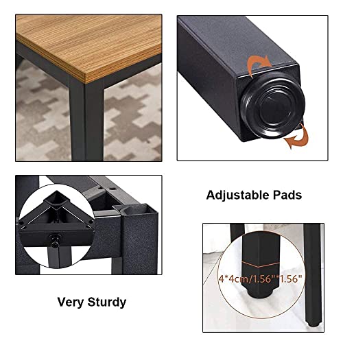 BIBOC 24X55 inches Computer Desk/Dining Table, Office Desk, Composite Wood Board Sturdy Writing Workstation for Home Office Walnut and Black Legs