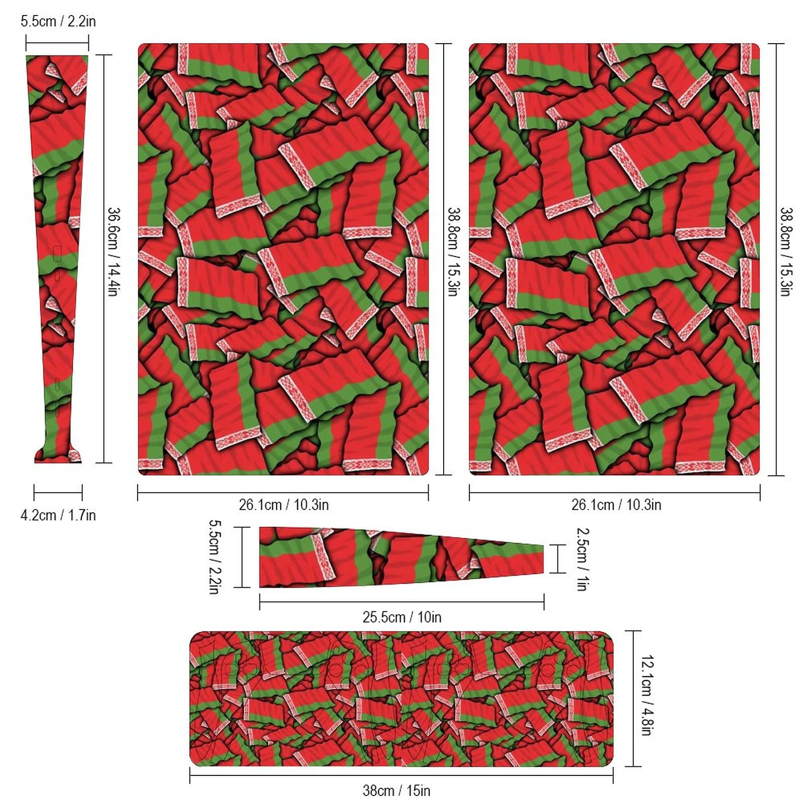 Belarusian Flag Compatible with PS5 Console and Controller Sticker Skin, Durable, Scratch-Resistant, and Bubble-Free (Digital Version)