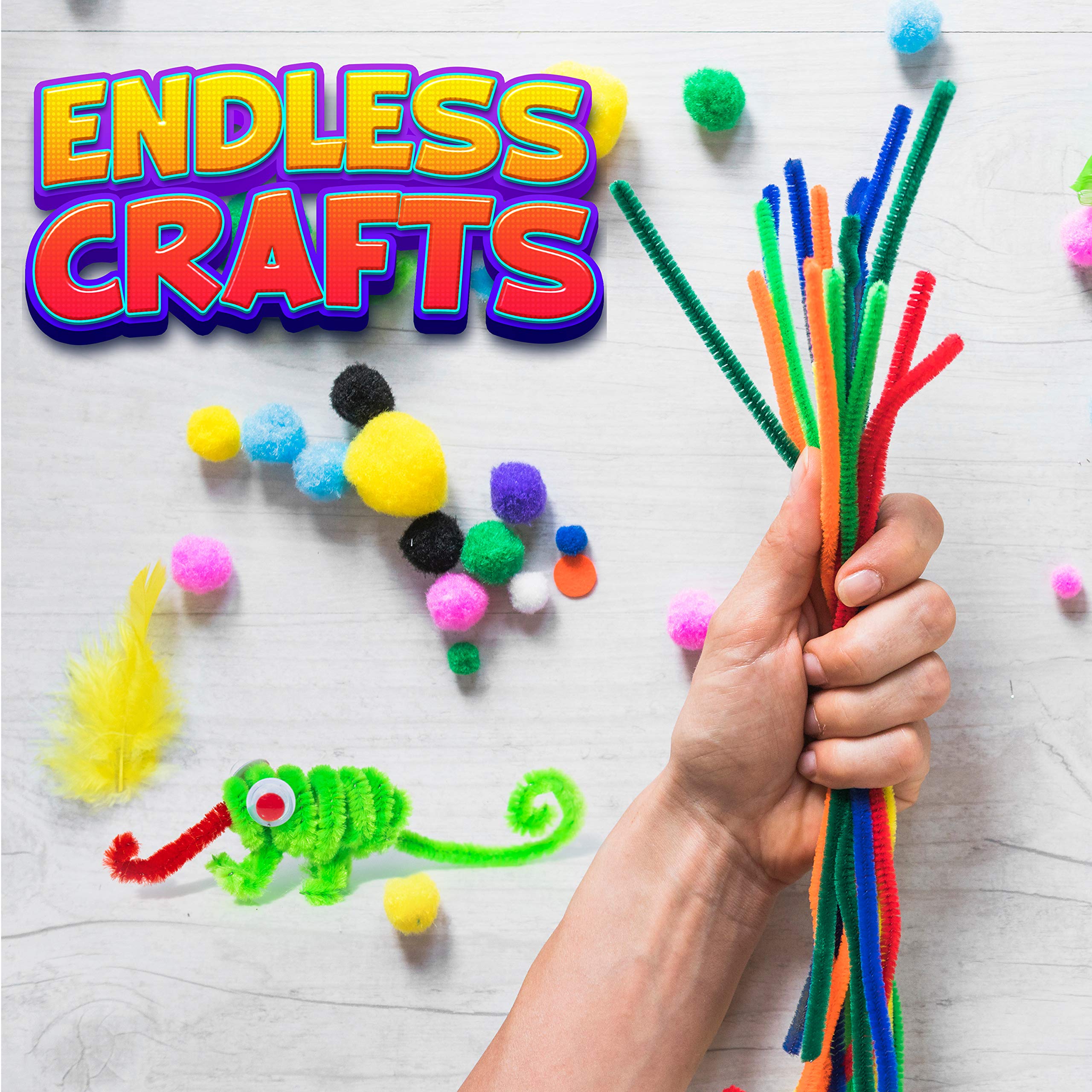 Blue Squid Pipe Cleaners Craft Chenille Stems - Chenille Cleaners, Pipe Cleaners, DIY Art & Craft Projects, Kids Fuzzy Sticks Crafts, Extra Long Pieces, Sparkle Crafting Colors