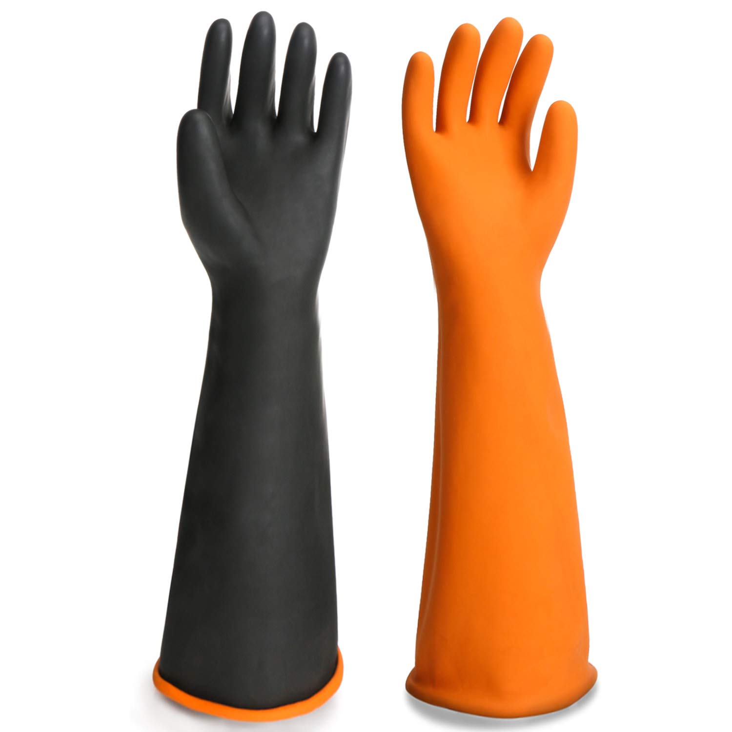 ENPOINT Chemical Resistant Rubber Gloves, Waterproof Heavy Duty Industrial Natural Latex Safety Work Glove Reusable Forearm Protection, Chemical/Mechanical/Oil/Acid/Alkali Resistant, 1 Pair XXL
