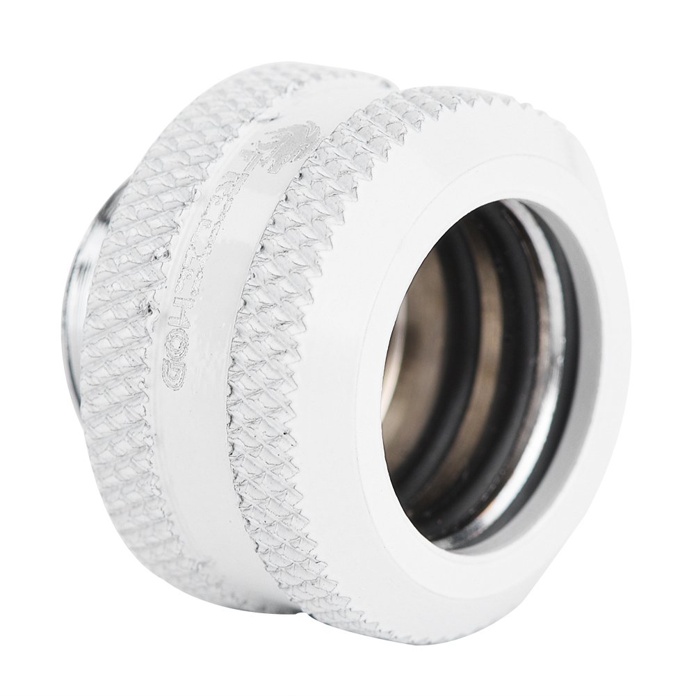 Pomya Water Cooling Fitting, 14mm Water Cooling Compression Fitting for Rigid Acrylic Tube OD (Pack of 4)(White)