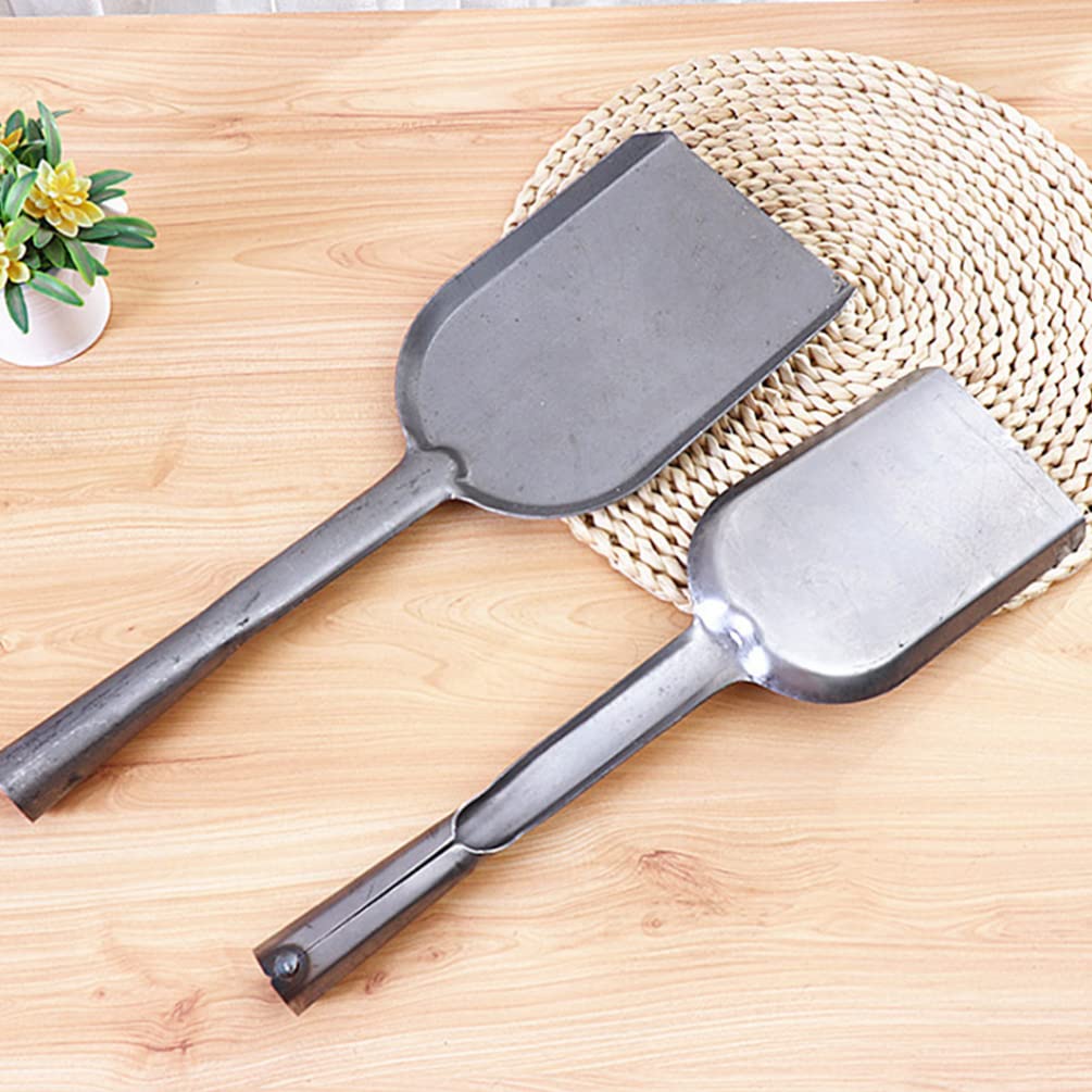 Cabilock 2Pcs Long Ash Shovel Handheld BBQ Charcoal Ash Poker Scoop Oven Ash Shovel Mini Dust Pan for Wood Stoves Campire Fireplace