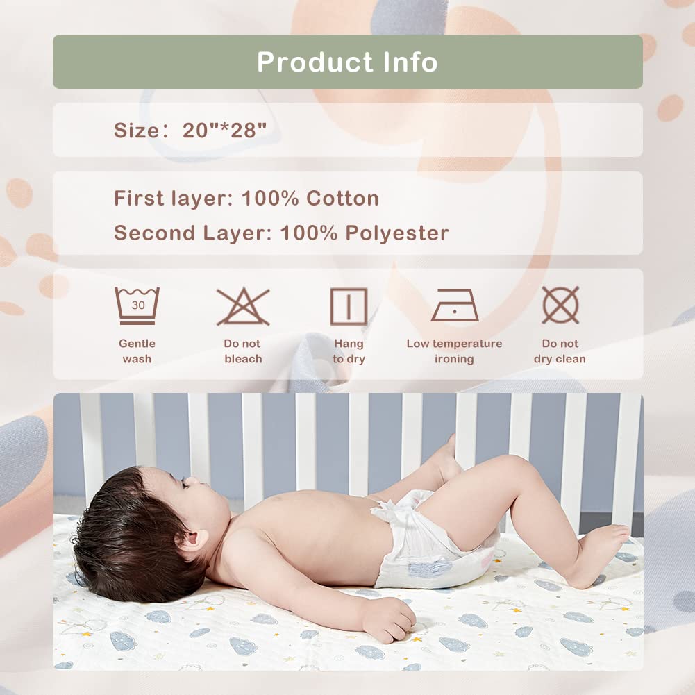 SEEDNUR Baby Changing Mat Portable Changing Pad Travel Waterproof Changing Mat for Baby or Small Toddler 20βx28β(Elephant)
