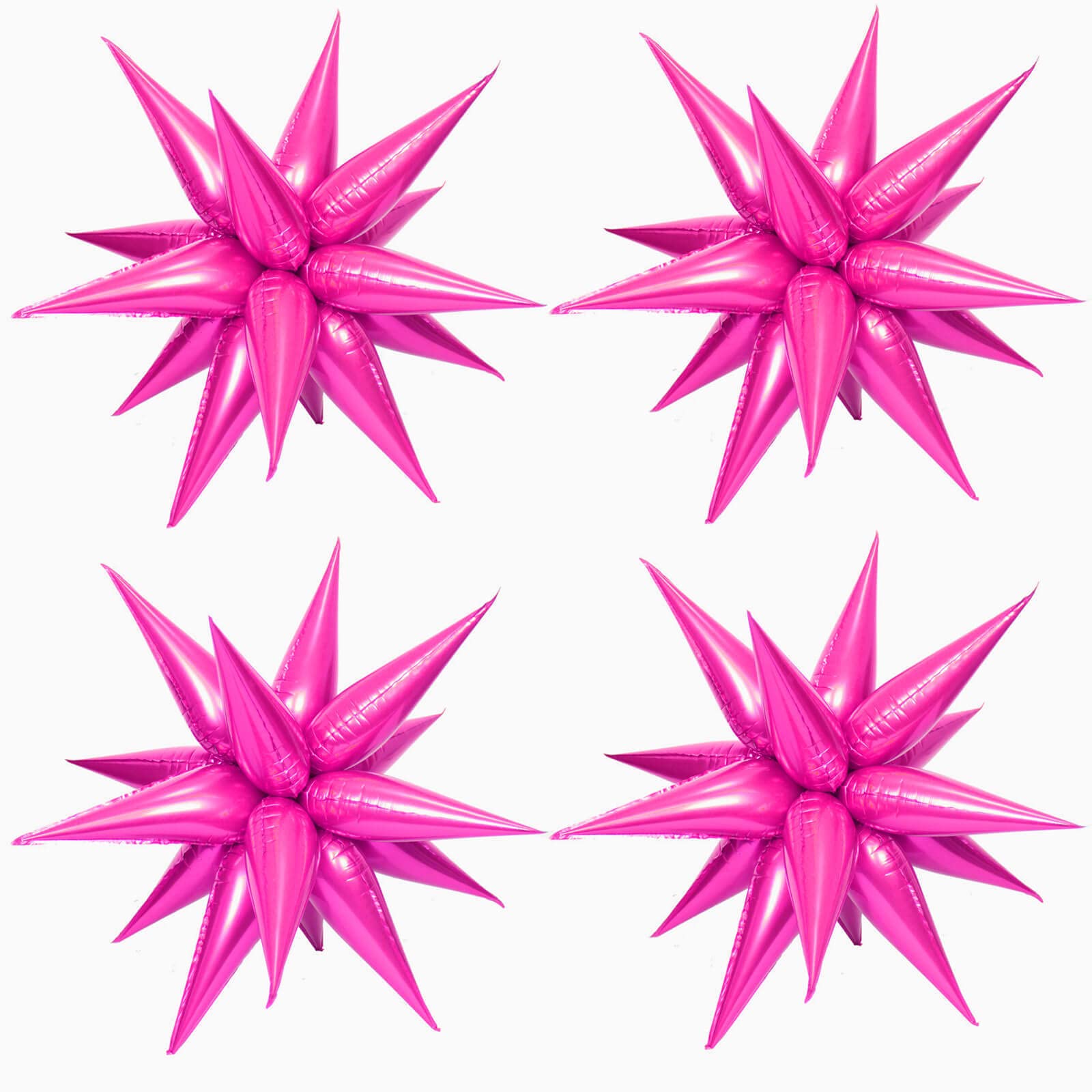 50 Pcs Hot Pink Foil Cone Star Balloons Big 26 inch Pink Explosion Star Mylar Balloons 12 Point 3D Starburst Star Balloons for Party Supplies Christmas Birthday Wedding Decorations Party Supplies