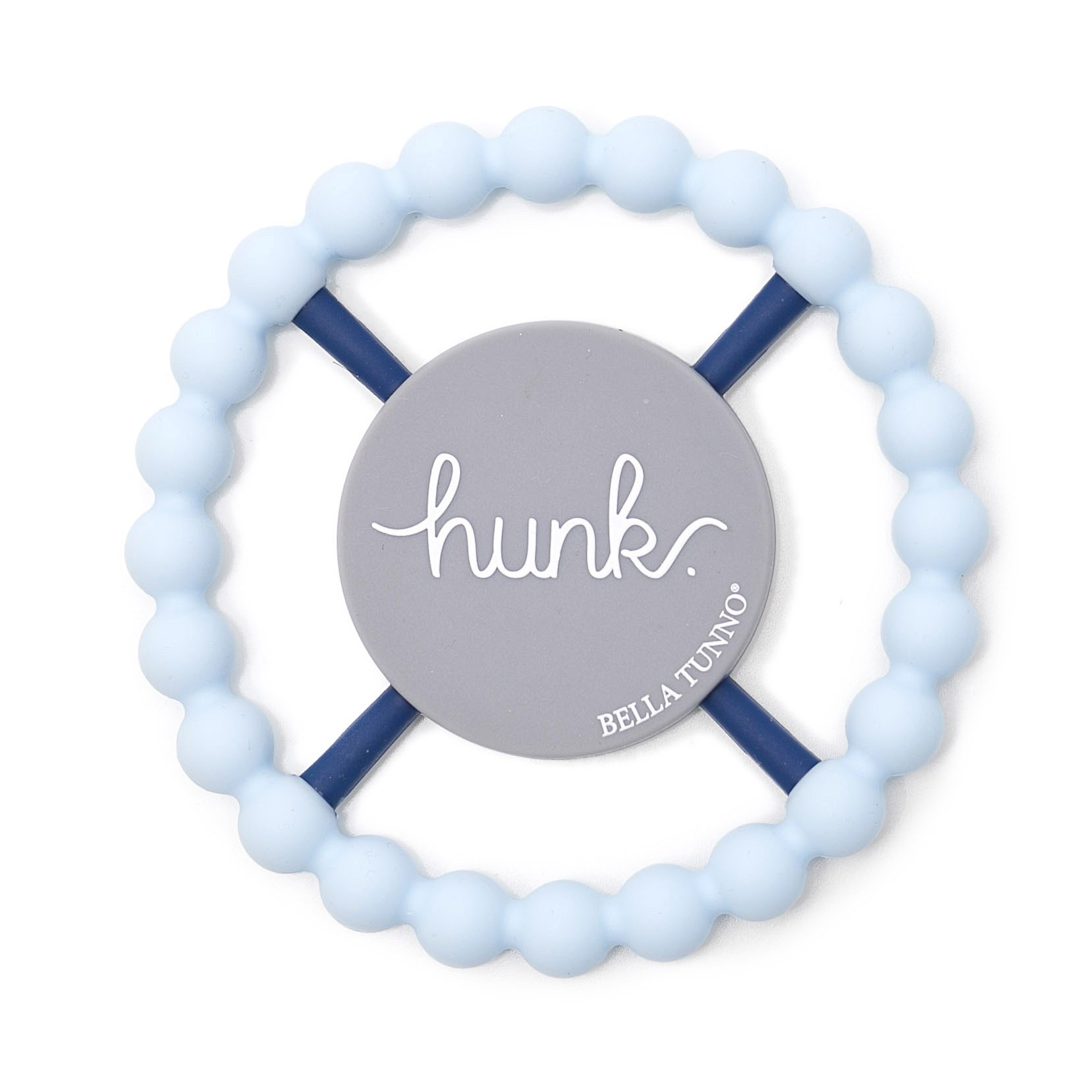 Bella Tunno Happy Teether for Boys – Soft & Easy Grip Baby Boy Teether Toy, Silicone Teether Ring to Help Soothe Gums, Non-Toxic and BPA Free, Hunk