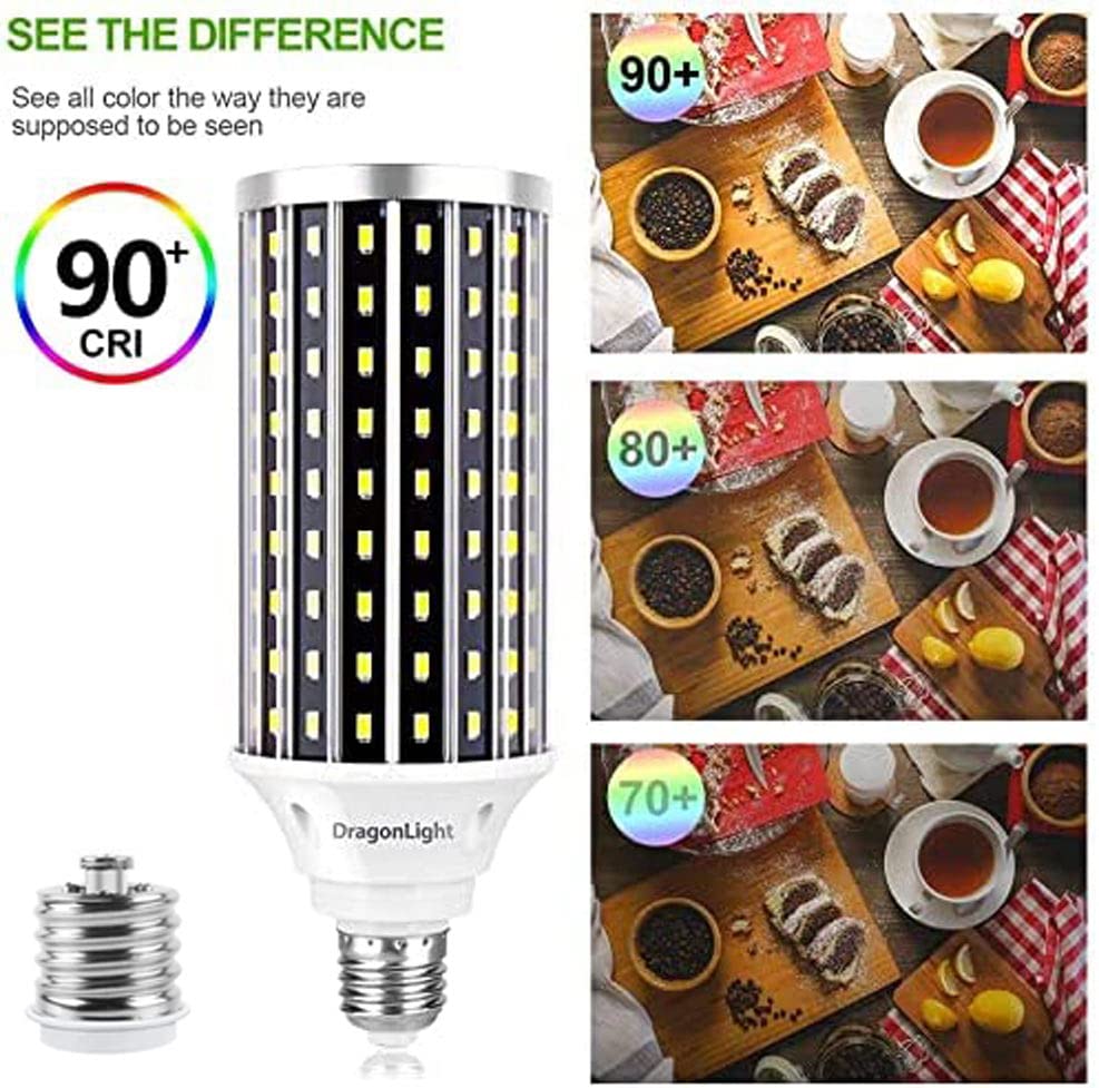 50W Super Bright LED Corn Light Bulbs(400 Watt Equivalent) - E26/E39 Mogul Base LED Bulbs - 6000K Daylight 5000 Lumens for Large Area Lighting [Twin Value Pack]