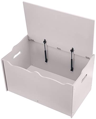 Amazon Basics Kids Toy Box, Wooden Organizer Storage Chest, Gray, 30" x 18" x 19"