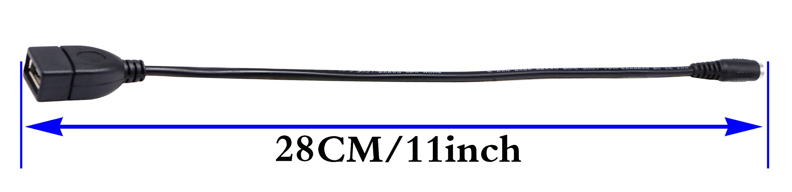 zdyCGTime USB 2.0 AFemale to DC 3.5x1.35mm Female Adapter Cable 5 Volt DC Barrel Power Jack Charging Cable for Tablet, Electronic Dog, Access Control Attendance (28CM/11inch F/F, DC 3.5x1.35mm-2packs)