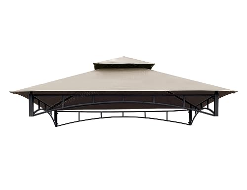 APEX GARDEN Replacement Canopy Top for Model #L-GG034PST, HD Hampton Bay Heathermoore Outdoor Patio 8 ft. x 5 ft. Grill Gazebo (Top Only) (Beige)
