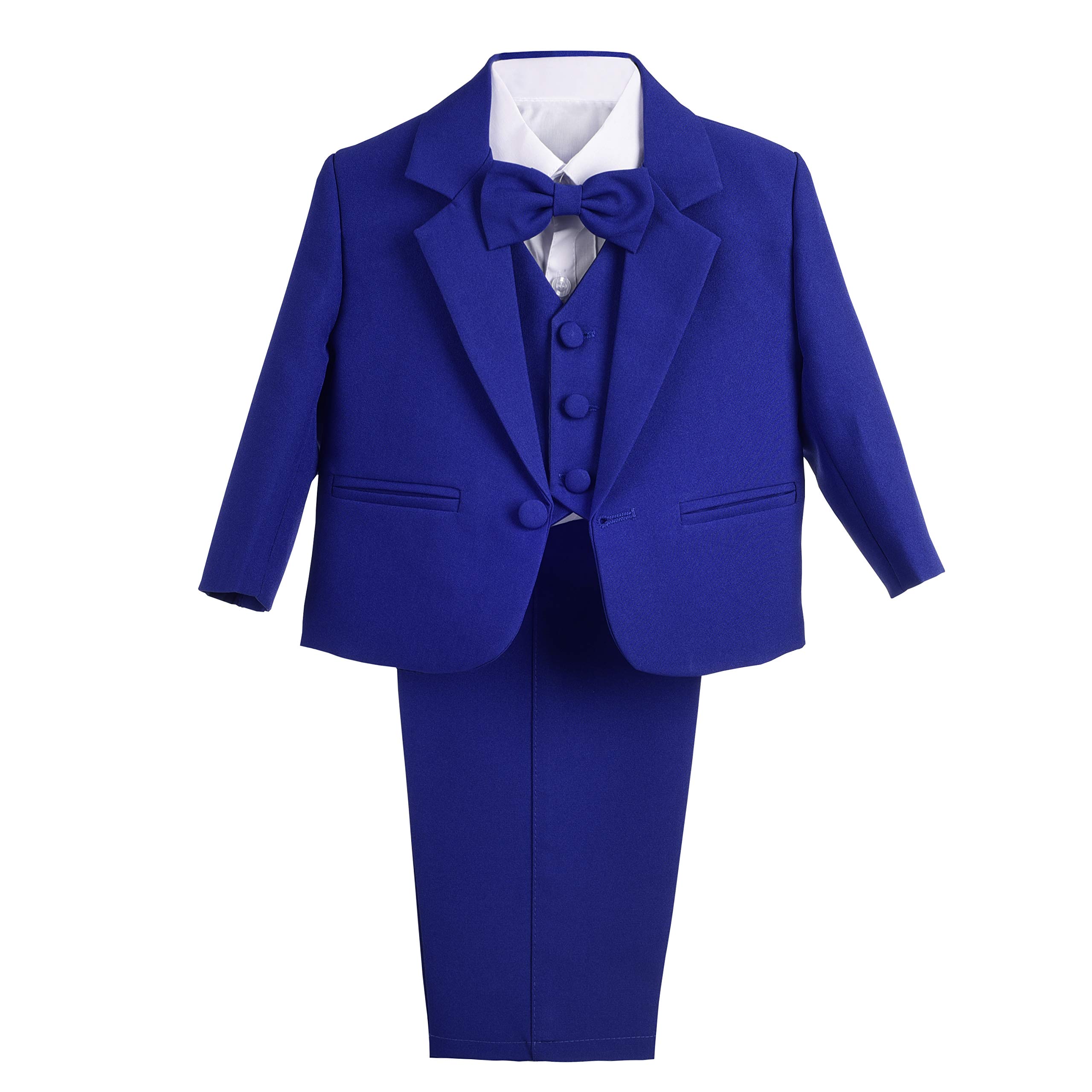 Lito Angels Baby Boys' Formal Tuxedo Suits Wedding Outfits No Tail 5 Piece Set Size 18-24 Months Royal Blue