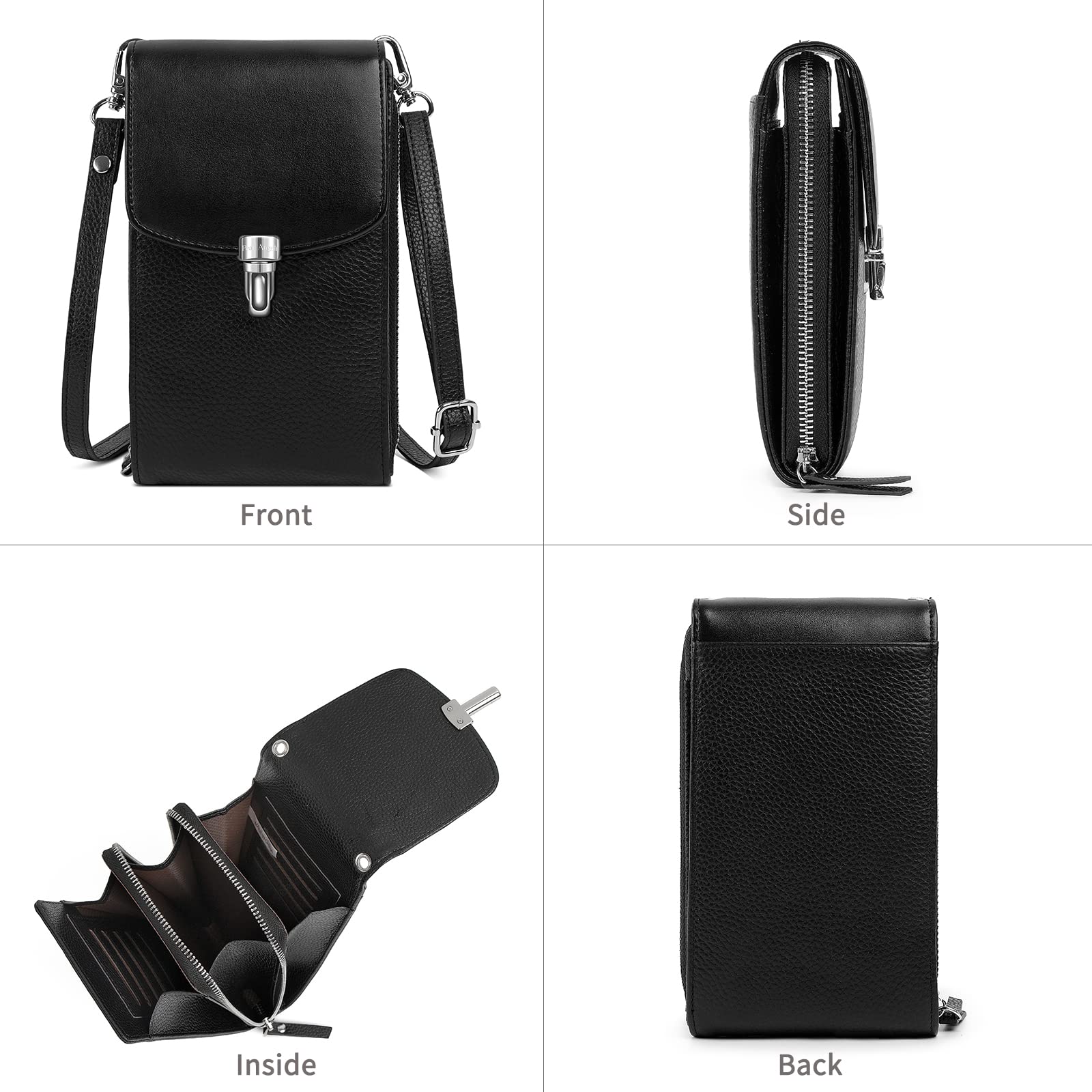 Pearl Angeli Small Crossbody Bags for Women Genuine Leather Shoulder Bag with RFID Credit Card Holders