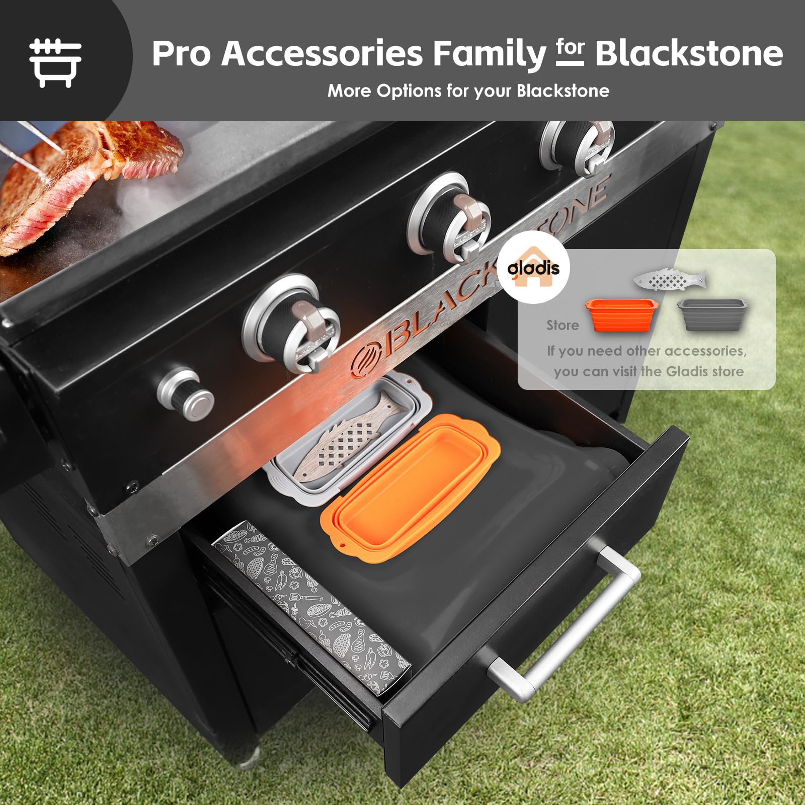 36" Silicone Mat for Blackstone Griddle, [Upgraded 2.8Lbs Heavy Duty Silicone] Gladis 36 Inch Griddles Protective Cover, Coverage with No Gaps, Protect Grill from Dirt & Rust, Blackstone Accessories