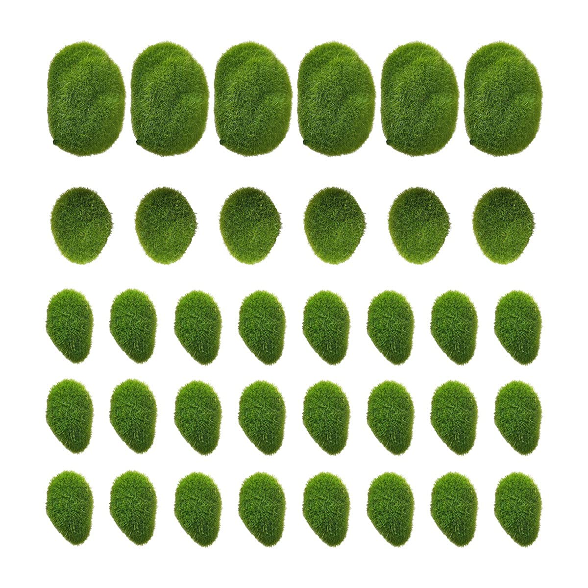 Boagkaah 36 Pieces 3 Size Artificial Moss Rocks Decorative, Green Moss Balls for Floral Arrangements Gardens and Crafting