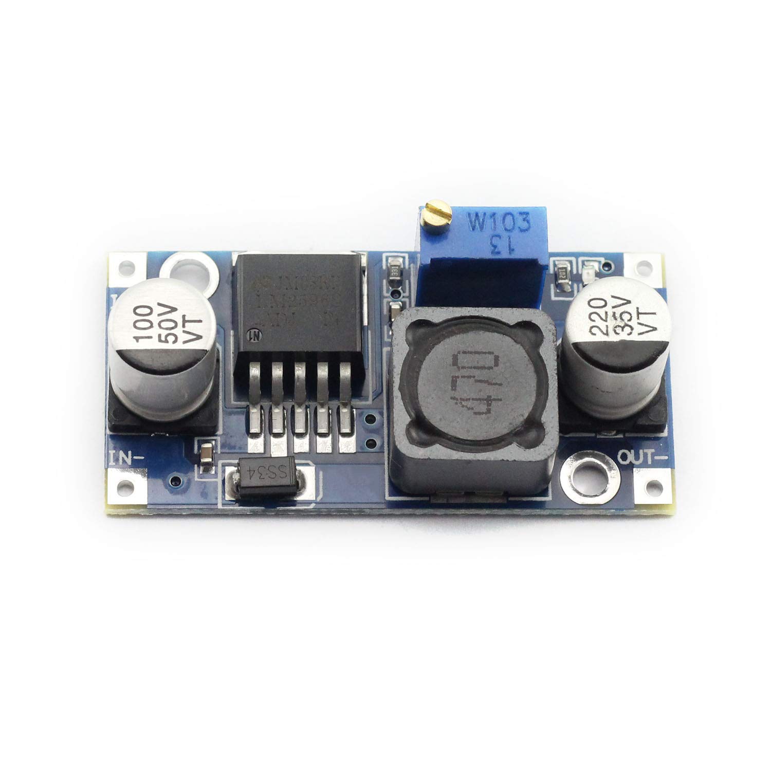 Maxmoral 2pcs DC-DC Buck Converter Power Module 3A Adjustable Step-Down LM2596 Voltage Regulator 24V to 12V 5V 3V