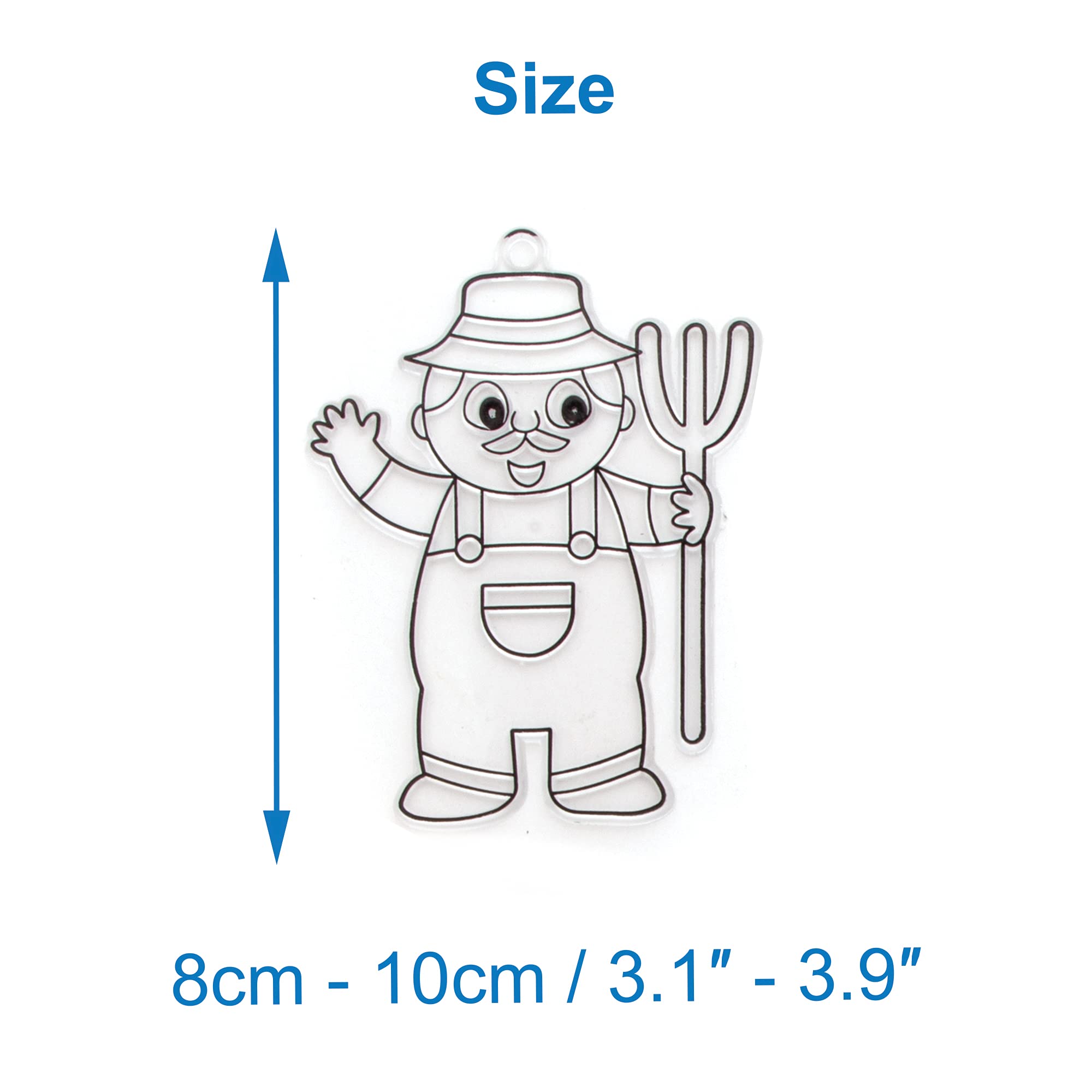 Baker Ross FE538 Farm Suncatcher Craft - Pack of 10, Stained Glass Effect for Kids to Decorate and Display for Arts and Craft Activities