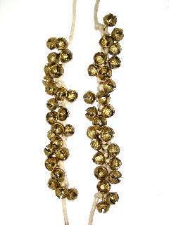 Ankle Bells on string, Kathak Ghungroo pair, 25 brass bells on each string