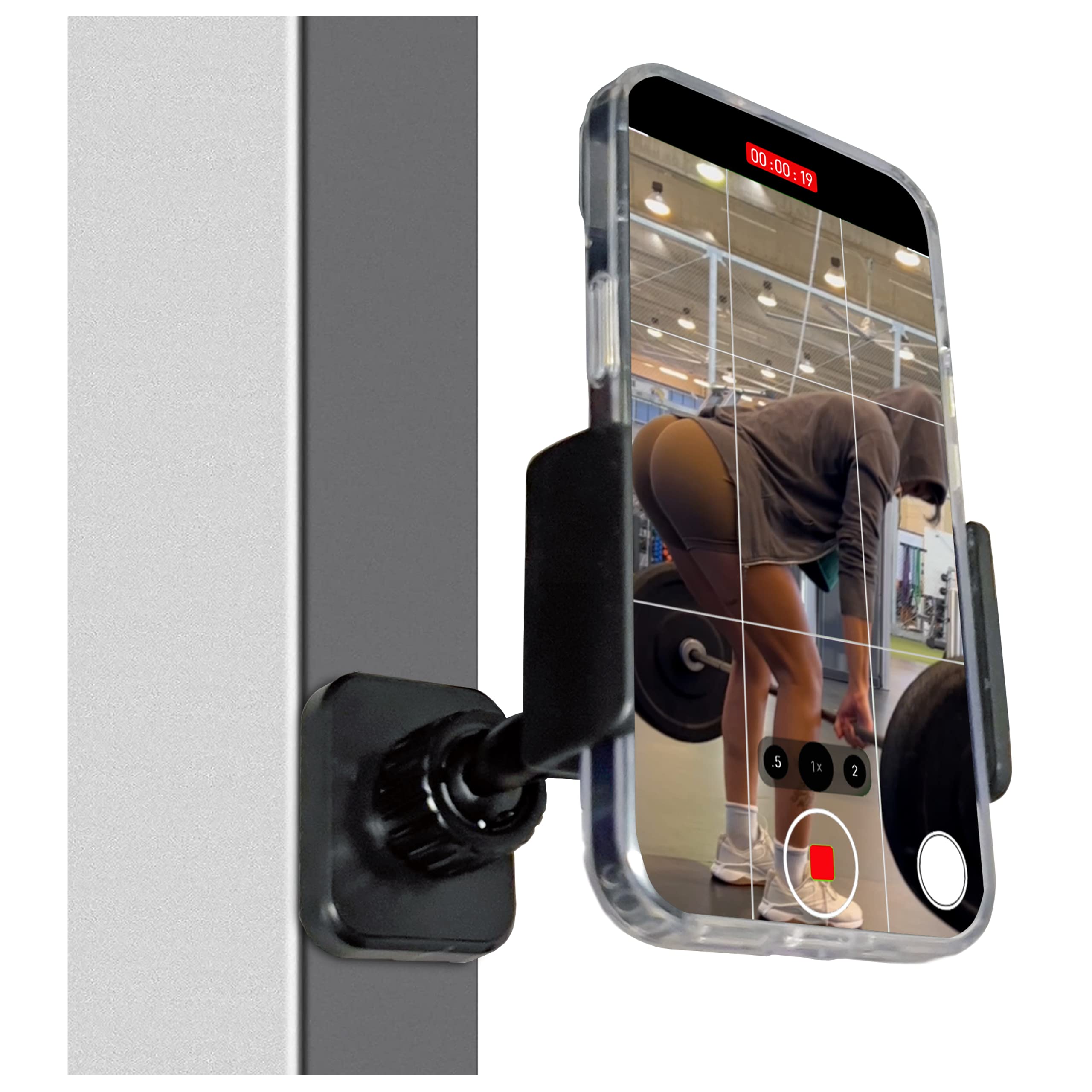 360 Degree Magnetic Phone Holder Magnetic Phone Holder for Gym iPhone Android Gym Magnetic Phone Holder Spring Clamp Riserr Mount