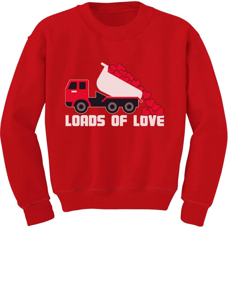 Tractor Valentines Sweatshirt Girls Boys Toddlers Kids Dinosaur Sweater Style 5T Red