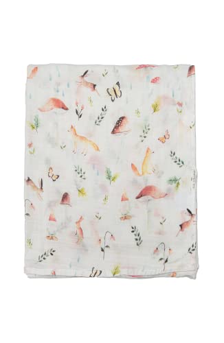 Loulou Lollipop Soft Baby Swaddle Blanket Muslin Wrap Receiving Blanket for Newborn to Toddler Girl and Boy, Large 47â by 47â - Woodland GnomeâŚ
