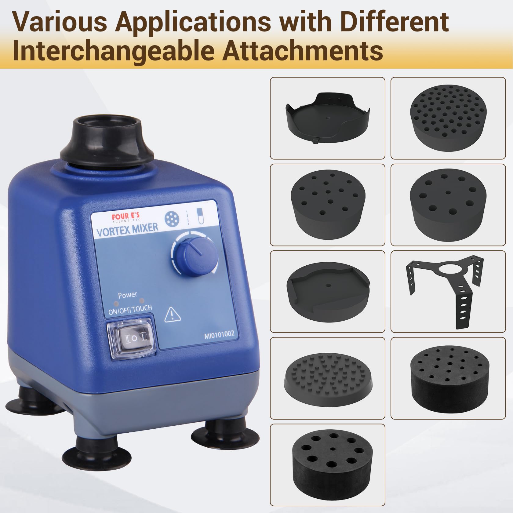 4E's USA Laboratory Vortex Mixer Accessories, Universal Top Plate for Laboratory Vortex Mixer, MI0101002-14