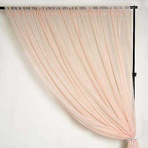 BalsaCircle 10 feet x 10 feet Blush Sheer Voile Backdrop Drapes Curtains 2 Panels 5x10 ft - Wedding Ceremony Party Home Decorations