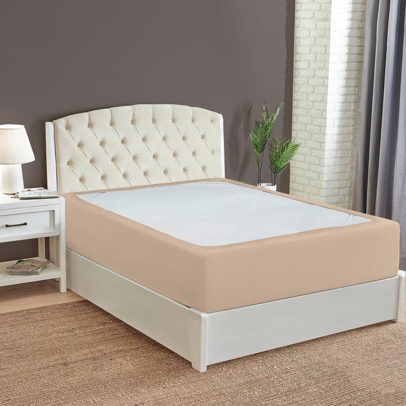 Absolute Mattress Box Spring Cover Full XL Size Fits Upto 18" Inch Deep All Around Elastic for Snug Fit Your Mattress Polyester Fabric Thick Box Spring, Taupe