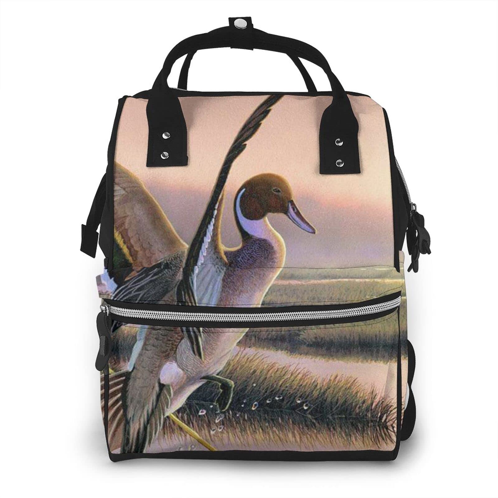 BBRItter Hunting Flying Wild Ducks Mummy Backpack Diaper Tote Bags Shoulder Nappy Bag Large Capacity For Baby Care, One Size