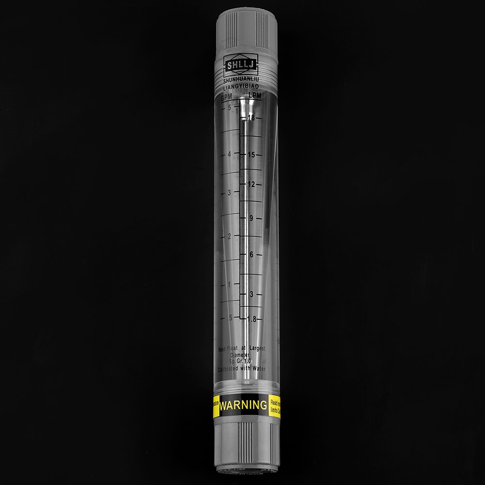 Flow Meter, 0.5-5 GPM 1.8-18 LPM Tube Type Flow Meter for Gas Liquid Pipeline Flowmeter for Water Industrial Field
