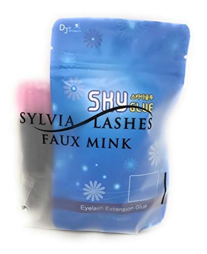 50 PINK + 2 PACK SKY D 5ml / 1-2 Sec Drying time/Retention 6-7 weeks/Maximum Bonding Power/Professional Use Only Black Adhesive Latex Free