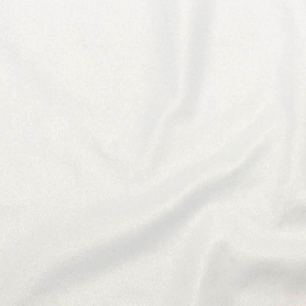 Fields Cotton Kona Sheen Radiance White Shimmer Glitter Sparkles Metallic Foil Overlay Solid Cotton Fabric by The Yard (D602.53), 44 Inches