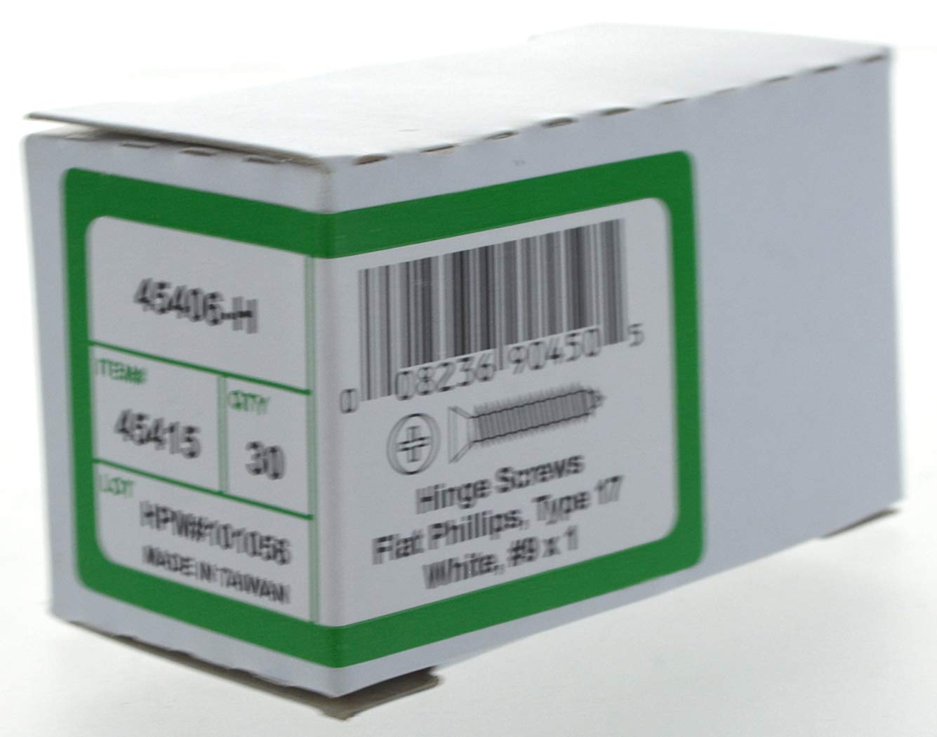 The Hillman Group 45415 9-Inch x 1-Inch Flat Phillips Wood Screw, White, 30-Pack , Zinc