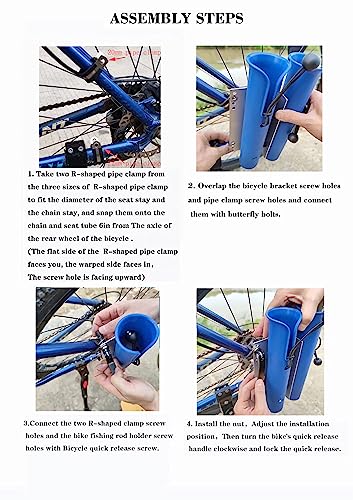 Bike Fishing Rod Holder,Bike Fishing Rod Rack and Carrier,Easy Mounts Rod to Your Bicycle,for Bicycle Fishing