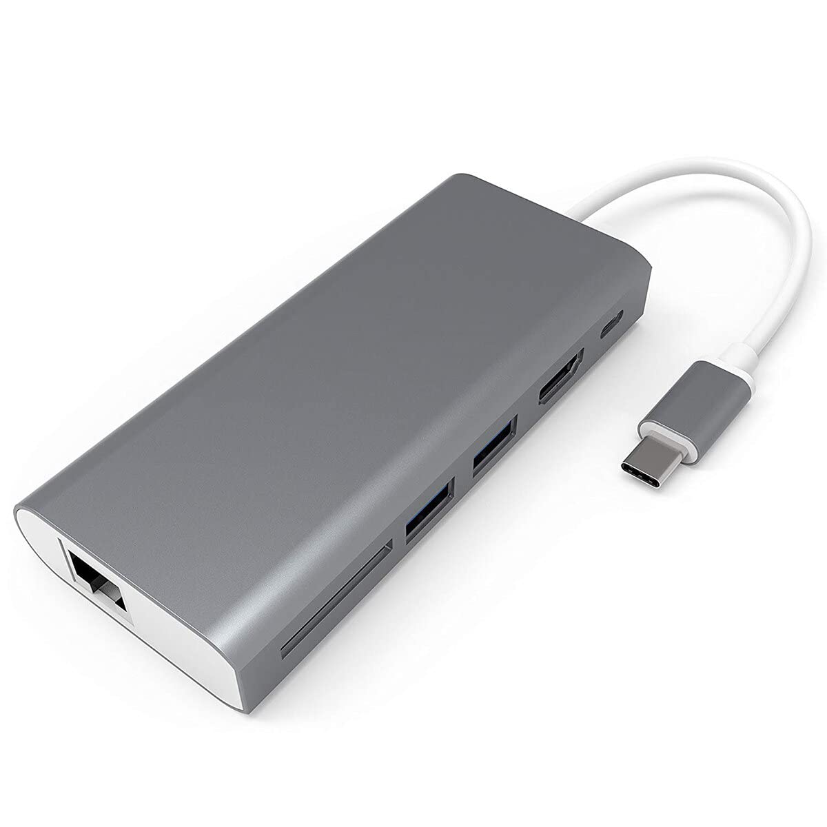 6 in 1 Type-C Hub Docking Station Adapter with 2* USB3.0/ SD Card Reader/ HD/ RJ45 Port/ PD Fast Charging