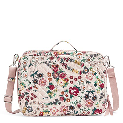 Vera Bradley Women's Cotton Grand Vanity Toiletry Makeup Organizer Case, Prairie Paisley - Recycled Cotton, One Size