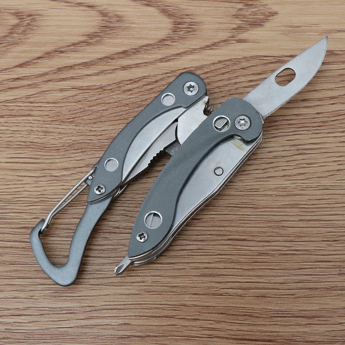 3pcs Foldable Portable Hand Fishing Pocket Outdoor Grey+ silver Multitool Screwdriver Dark Pliers